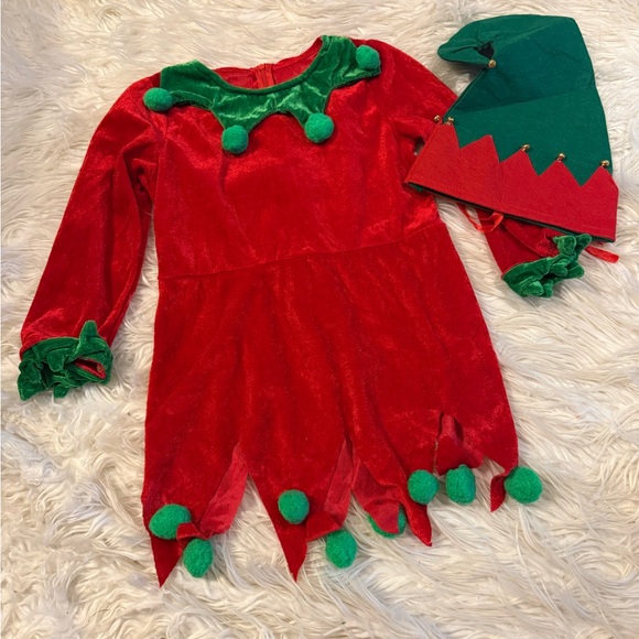 Costumes | Festive Red And Green Elf Costume For Kids X2 | Poshmark